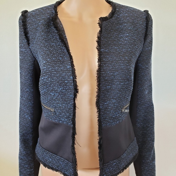 Halogen | Jackets & Coats | Halogen Blue Tweed Blazer Open Size S ...